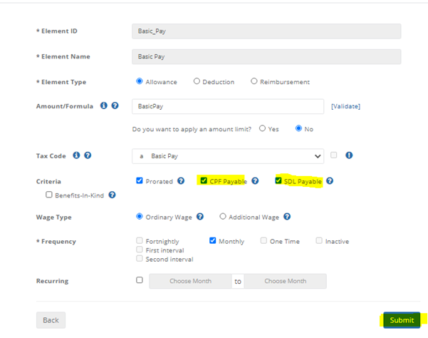 How to Indicate CPF and SDL calculation on Pay Element – JustLogin Help ...
