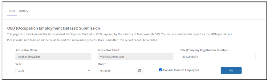 OED Submission Through APEX (GovTech) – JustLogin Help Center
