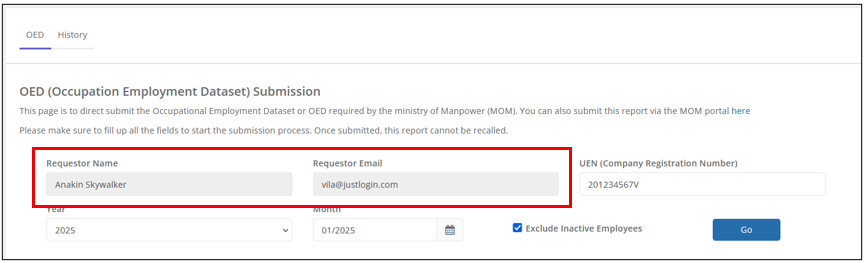 OED Submission Through APEX (GovTech) – JustLogin Help Center